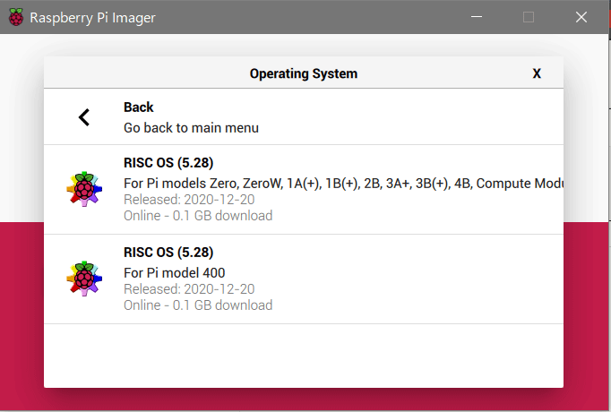RISC OS 5.28(Zero/1/2/3/4) RISC OS 5.28(Pi400)